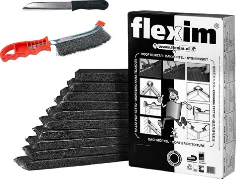Flexim Dakmortel Zwart 20l Flexim Afwerkmes Staalborstel Alles