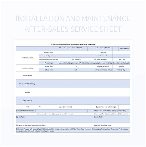Free Service Sheet Templates For Google Sheets And Microsoft Excel Slidesdocs