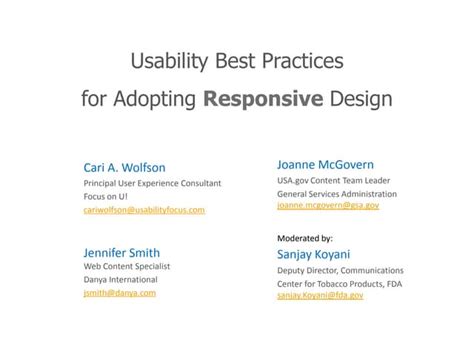 Usability Best Practices For Adopting Responsive Design Ppt