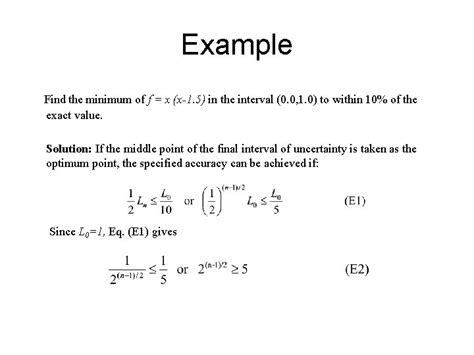 Optimization Nonlinear Programming One Dimensional Minimization Methods