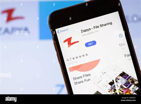 Los Angeles California Usa 24 March 2020 Zapya App Logo On Phone
