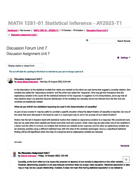 Math 13 Unit 7 Discussion Exploring Causality In Statistical Inference