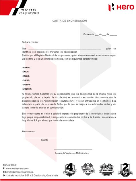 Carta De Exoneracion Pdf