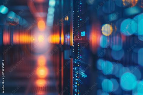 Server Room Data Center Big Data Storage Cloud Computing Technology Neural Network Ai