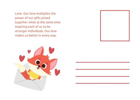 Pink Modern Cute Character Love Postcard Venngage