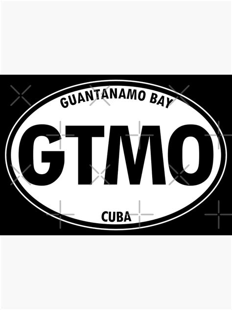 Gtmo Naval Station Guantanamo Bay Cuba Oval Travel Sticker Poster