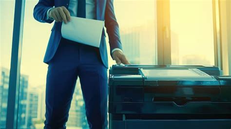 Premium Photo Maintaining A Smooth Workflow With The Trusty Office Printer