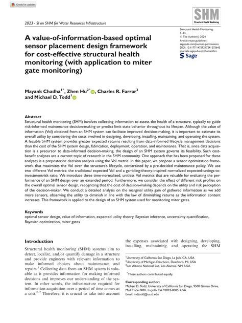 A Value Of Information Based Optimal Sensor Placement Design Framework