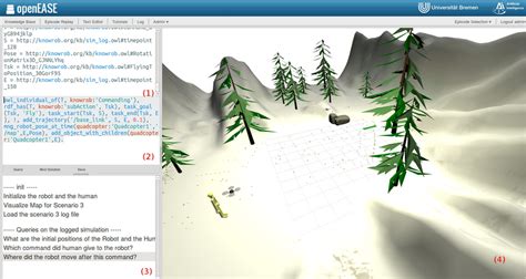 The Interface Of Openease The Section 1 Is The Prolog Console That