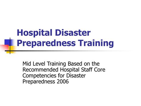 PPT Hospital Disaster Preparedness Training PowerPoint Presentation Free Download ID