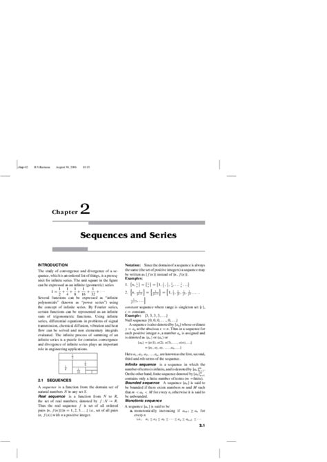 Pdf Chap 02 Sequences And Series