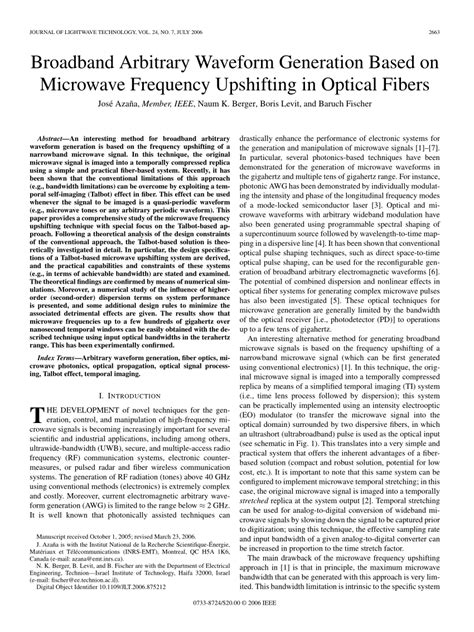 Pdf Broadband Arbitrary Waveform Generation Based On Microwave