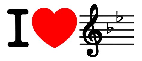 Clipart I Love Music I Heart Bflat