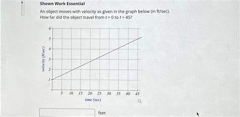 Solved Shown Work Essentialan Object Moves With Velocity As