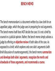 Crafting An Effective Bench Memorandum Tips And Guidelines Course Hero