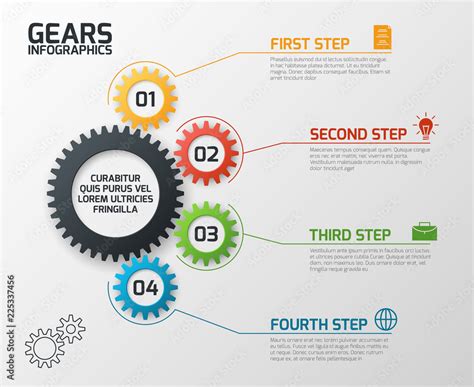 Gears Infographics Cogs Gearing Process Planning Timeline And Engineering Infochart With