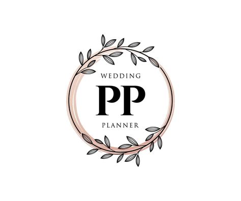 Pp Initials Letter Wedding Monogram Logos Collection Hand Drawn Modern Minimalistic And Floral