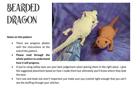 Bearded Dragon Pdf Crochet Pattern Etsy