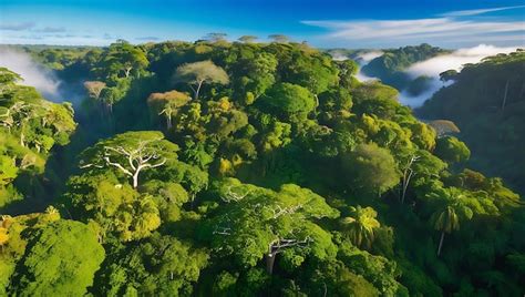 Vibrant Green Canopy Of The Amazon Rainforest Premium Ai Generated Image