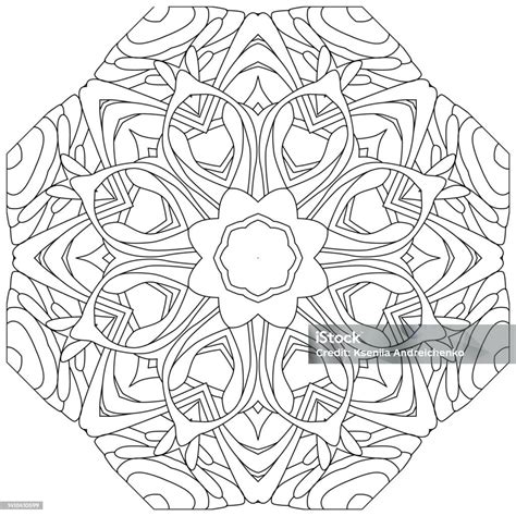 Ornamen Melingkar Zentangle Yang Digambar Tangan Untuk Mewarnai Halaman