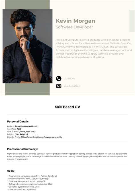 Free Skill Based Cv Template To Edit Online