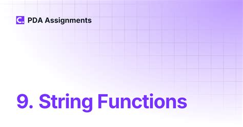 9 String Functions Pda Assignments