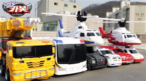 Police Rescue Combination Robot Car Toys 헬로카봇 경찰특공대 K 캅스 긴급구조 마이티가드 버스 헬리콥터 자동차 장난감 4단 합체 로봇 동영상
