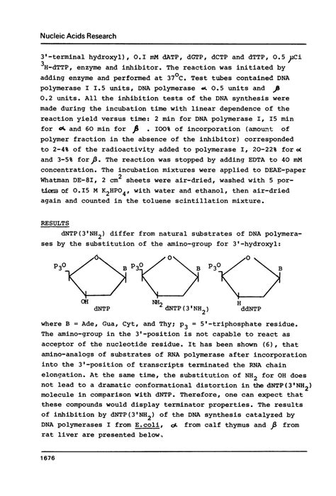 23 Dideoxy 3 Aminonucleoside 5 Triphosphates Are The Terminators Of Dna Synthesis Catalyzed