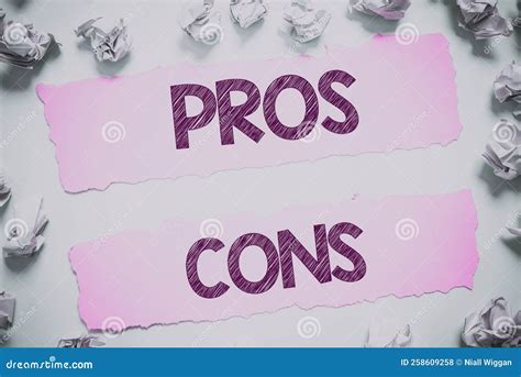 Text Showing Inspiration Pros Cons Business Concept The Favorable And