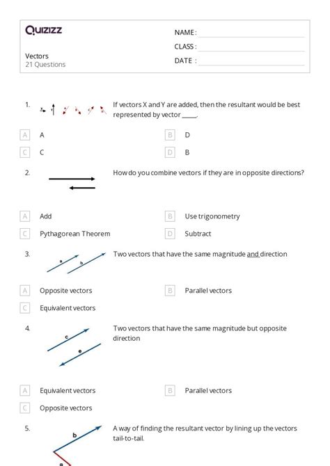 50 Vectors Worksheets For 10th Grade On Quizizz Free And Printable