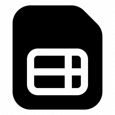 Spreadsheet File Format Database Table Cell Data Icon Download