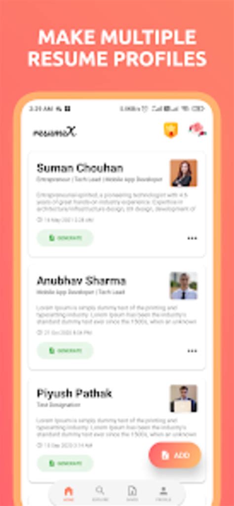 Resumex Cv Resume Maker App для Android — Скачать