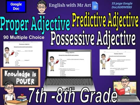 Predictive Proper And Possessive Adjective English 90 Multiple
