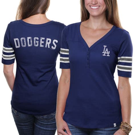 47 Brand Los Angeles Dodgers Ladies Playoff T Shirt Royal Blue