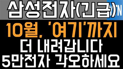 삼성전자 주가전망 긴급 10월 여기까지 더 내려갑니다 5만전자 각오하세요 Youtube