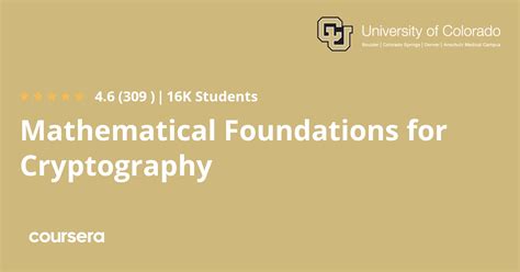 Mathematical Foundations For Cryptography Coursya
