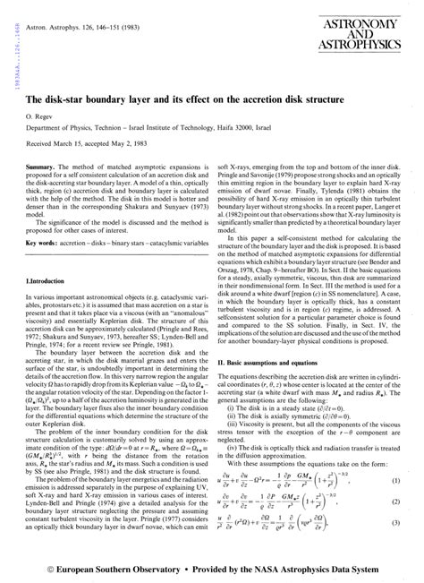 Pdf The Disk Star Boundary Layer And Its Effect On The Accretion Disk Structure