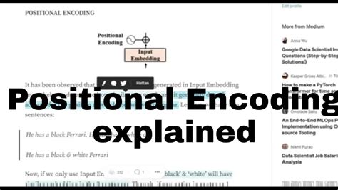 What Is Positional Encoding Used In Transformers In Nlp Youtube