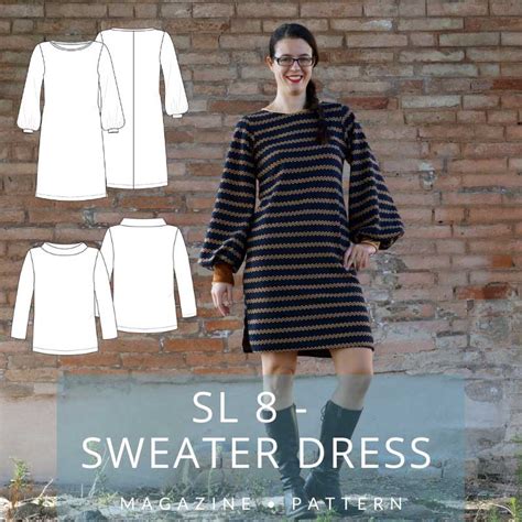Sl 8 Sweater And Sweater Dress Sewing Pattern Magazine Sewing Life