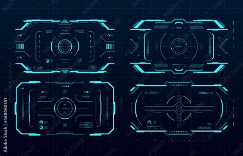 HUD Aim Control Frame Interface Futuristic Target Vector Screen Ui Of Sci Fi Game Hologram