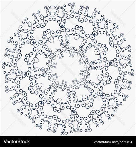 Decorative Round Frame Abstract Floral Ornament Vector Image