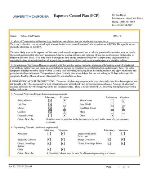 Exposure Control Plan Ecp