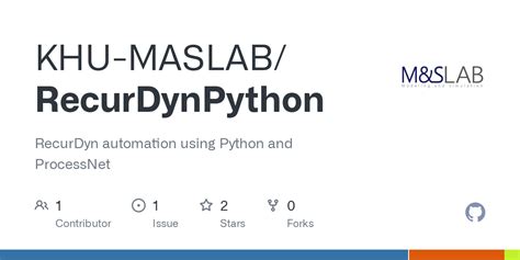 Github Khu Maslabrecurdynpython Recurdyn Automation Using Python