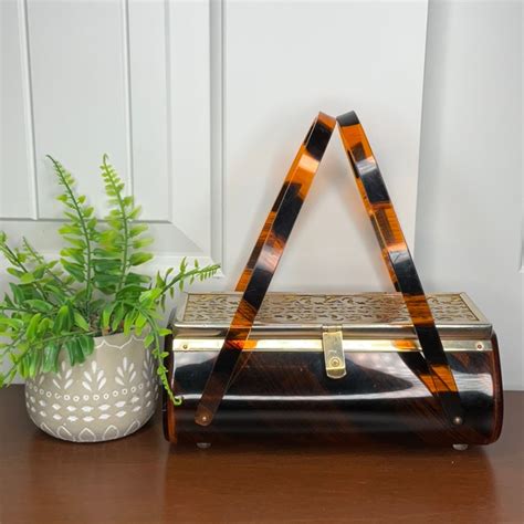 Vintage Tortoise Shell Lucite Bag Gem