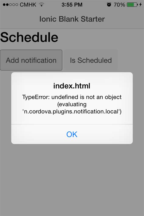 Uilocalnotification Ionic 1 Local Notification Not Working In Ionic