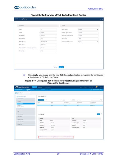 Connecting Audiocodes Sbc To Microsoft Teams Direct Routing Enterprise Model Configuration Note