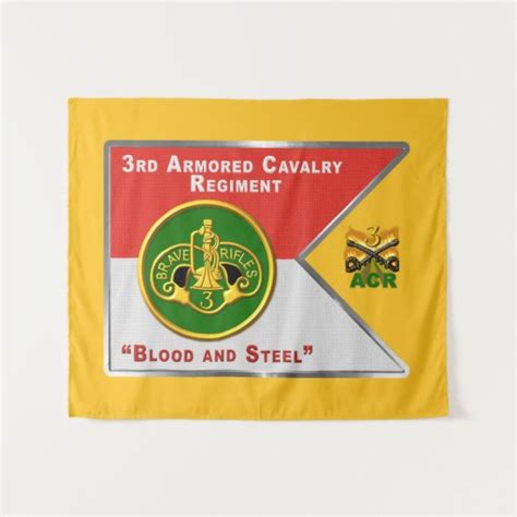 3rd Acr Armored Cavalry Regiment “brave Rifles” Tapestry Zazzle