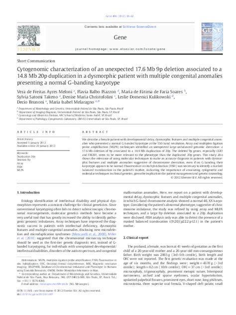 pdf cytogenomic characterization of an unexpected 17 6mb 9p deletion
