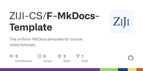 Github Ziji Csf Mkdocs Template The Uniform Mkdocs Template For Course Notestutorials