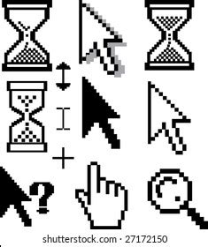 Set Old Style Pixelated Mouse Cursors Stock Vector Royalty Free Shutterstock